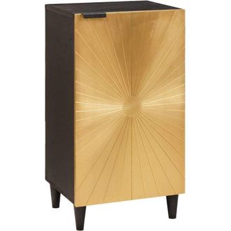 vidaXL Buffet Noir et or 40 x 33 x 75 cm bois de manguier massif vidaXL
