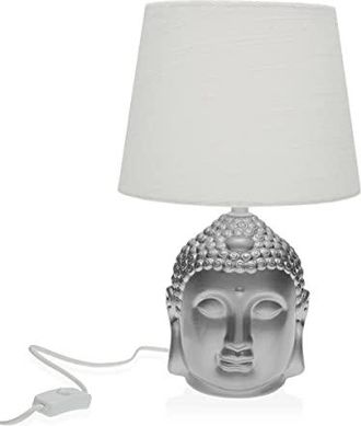 VERSA Lampe de bureau Versa Argent&eacute; Buda Porcelaine (21 x 33 x 21 cm)