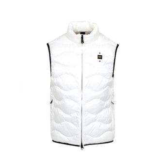 Blauer Karierte- wattierte Weste - - Jackets - Herren - Wei&szlig; - M