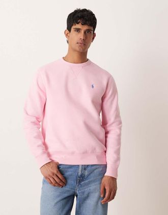 Polo Ralph Lauren Sweatshirt in Carmel-Rosa mit Logo und Rundhalsausschnitt