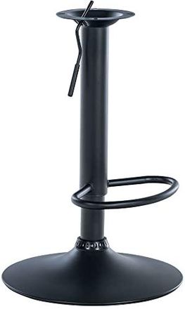 Clp Support De Remplacement en Métal pour Tabouret De Bar 10 x 10 cm I Colonne pour Tabouret Réglable Et Pivotant I avec Repose-Pieds, Couleur:Noir