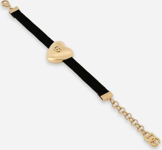 Dolce & Gabbana Samtarmband Mit Dg-logoherz - Frau Bijoux Mehrfarbig Metall Onesize