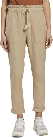 Tom Tailor Damen Leinen Relaxed Hose, 22201-cream Toffee, 34