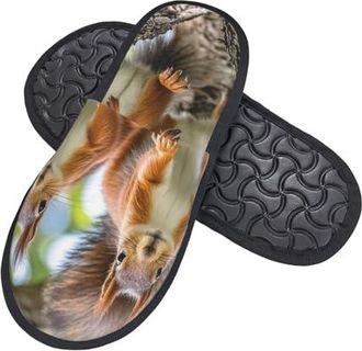 Generic Chaussons Écureuils Mignons Lavables Pantoufles Épais Slippers Pour Hiver Outdoor De Camping M