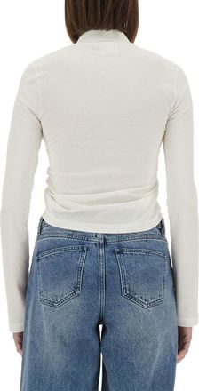 Courr&egrave;ges Cropped Cotton Polo Shirt - White