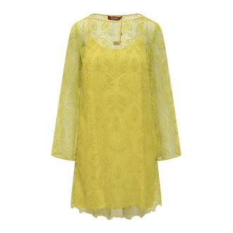 Max Mara Femme, Robes, Jaune, Taille: 38 FR Braccio Embroidered Organza Mini Dress