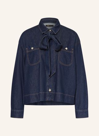 Maje Jeansbluse Mit Abnehmbarer Schluppe blau