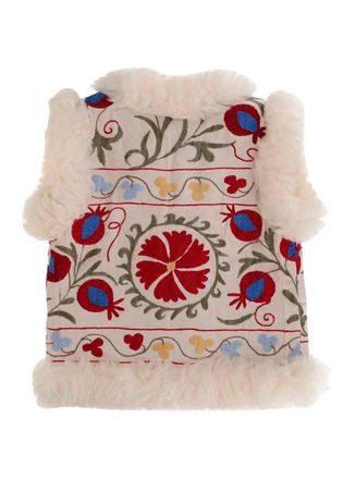 Zazi Womens Multicolor Sleeveless Jacket With Fur Trims Cotton Coat