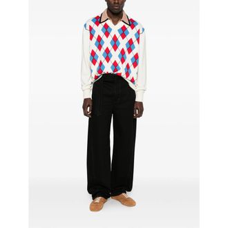 Dries Van Noten Argyle Knit Sweater