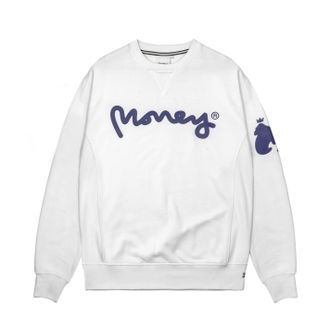 Money Clothing Sweatshirt f&uuml;r Herren/Damen Unisex, Logo, Jerseyware, Lang&auml;rmlig (Wei&szlig;)