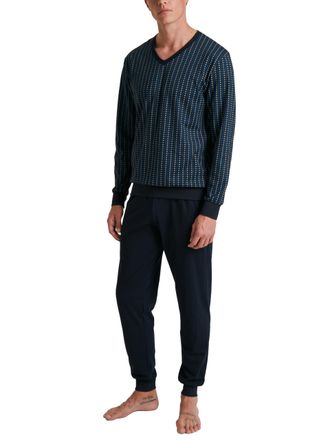 CALIDA Cotton Special Bündchen-Pyjama Herren, aus 100% Baumwolle