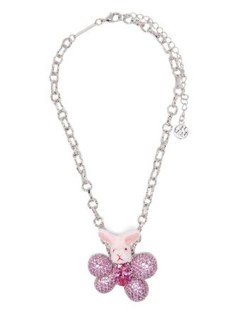 Yvmin Halskette mit pinkem Schmuckstein - Silber
