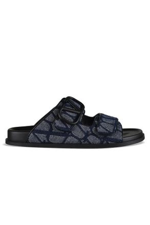 Valentino Garavani Loafer - V Logo Sandals - Gr. 40 (EU) - in Schwarz - f&uuml;r Damen