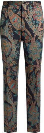 Etro Jacquard-Hose mit Paisleymuster - Blau