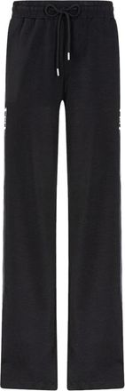 Ga&euml;lle Paris Femme, Pantalons, Noir, Taille: 42 FR Pantalon Droit Avec Bandes Logo Lat&eacute;rales