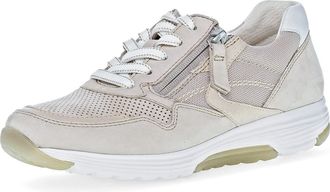 Gabor Damen Low-Top Sneaker, Frauen Halbschuhe,Wechselfu&szlig;bett,Sportschuhe,Freizeitschuhe,Turnschuhe,Laufschuhe,Lady,Puder/Weiss,40.5 EU / 7 UK