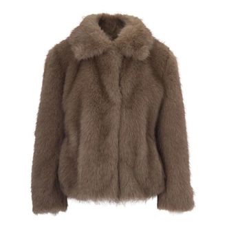 Max Mara Jacke aus Kunstpelz & Lammfellimitat - - Jackets - Damen - Braun - XS