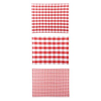 KASANOVA 3er Set Geschirrt&uuml;cher rot kariert 50 x 70 cm aus Baumwolle