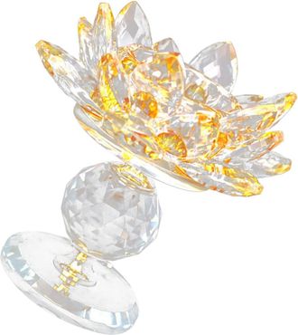 Garneck Kristall Lotus Kerzenhalter Desktop Kerzenständer Dekor Öllampenhalter Blumenförmig Für Tempel Yoga Wohnzimmer