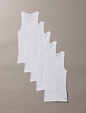 Calvin Klein 5er-pack Tanktops - 100% Cotton - White, White, White, White, White - Herren - XXL