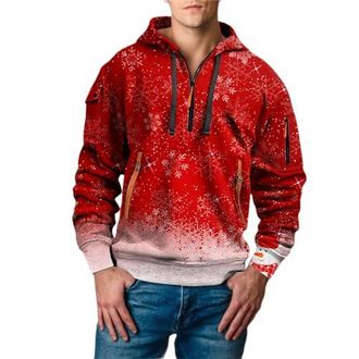 Generic Sweat à capuche imprimé floral 3D pour homme, pull à motif floral dynamique pour jeunes, pull à capuche décontracté pour homme, Rouge, XL