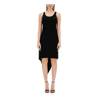 Helmut Lang Jersey Scarf Hem Tank Kleid - - Dresses - Damen - Schwarzk - S
