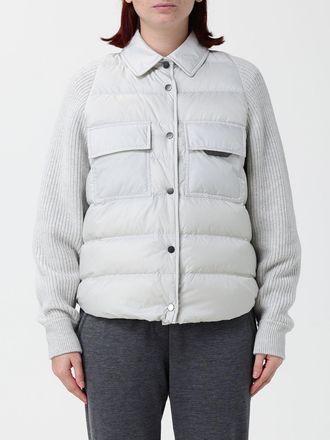 Brunello Cucinelli Doudoune courte matelass&eacute;e en nylon, soie et cachemire