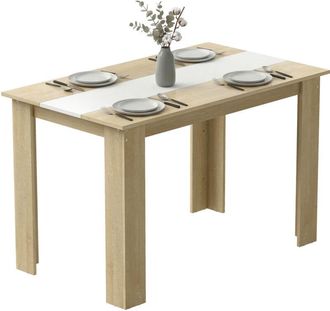 HOMCOM Table &agrave; manger - Panneau de particules - 120x69x75cm - Bois naturel