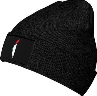Generic Beanie Carte du Drapeau Vintage De La Palestine Palestinienne Skull Casquette Haute Qualité Bonnet Anti-Odeurs Beanie Knit pour Fille Unisexe Garçon