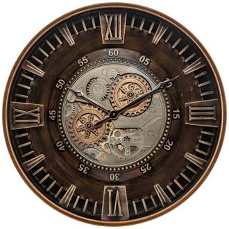Atmosphera Atmosphera - Horloge m&eacute;canique Yoni m&eacute;tal marron D59cm cr&eacute;ateur dint&eacute;rieur