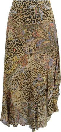 Etro Femme, Jupes, Multicolore, Taille: 38 FR Peau dAnge Silk Midi Wrap Skirt