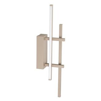 Eglo LED Wandlampe Trepiliano, Wandleuchte innen mit indirekter Beleuchtung, Schlafzimmerlampe in Stabform, Metall in Sandfarben, warmwei&szlig;