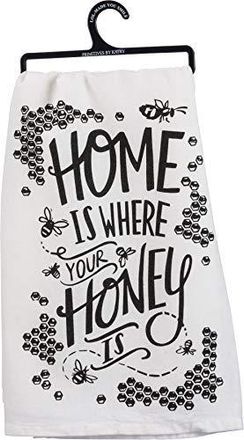 Primitives By Kathy LOL Made You Smile Geschirrtuch, Honey is Where Your Honey is, 28 x 28-Inches