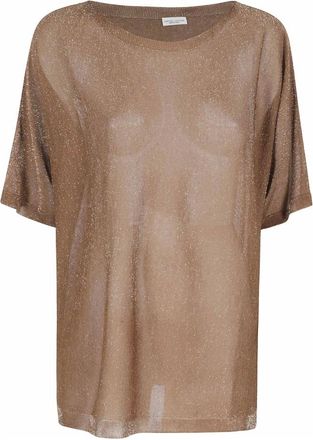 Roberto Collina Femme, Tops, Brun, Taille: 42 FR Scollo Barca Over MC