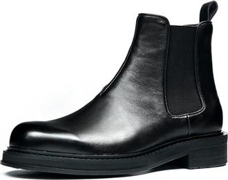 Generic Bottines Chelsea pour Homme en Cuir v&eacute;ritable Slip-on Doublure en Cuir de Porc Semelle en Caoutchouc antid&eacute;rapante pour Tenue d&eacute;contract&eacute;e et Business