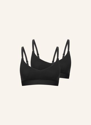 erlich textil Erlich Textil Erlich Textil 2 Pack Seamless Bustier Mit Pads Casual Cotton Bralette Im 2er Pack schwarz