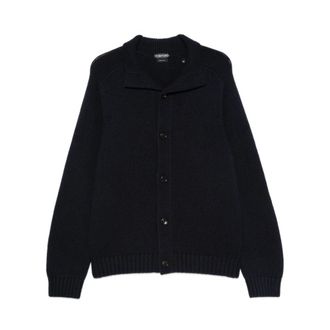 Tom Ford Rippstrick-Cardigan mit Schalkragen - - Knitwear - Herren - Blau - 2XL