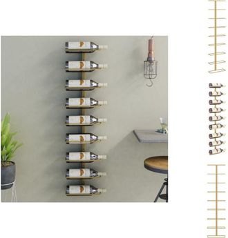 vidaXL Vidaxl - Weinregale - Living Wand-Weinregal für 9 Flaschen Golden Eisen - Gold