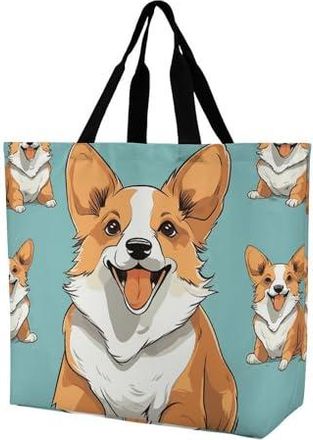 Generic Corgi, Chien Mignon Sac A Main Femme Imperm&eacute;able Sacs De Courses D&eacute;contract&eacute; Sac A Main Femmes Pour Travail Shopping Quotidienne