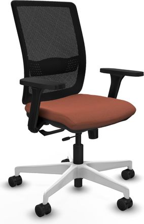 Piqueras y Crespo Arbeitsstuhl mit 3D-Armen, h&ouml;henverstellbare Lendenwirbelst&uuml;tze, ausgestattet mit Syncro/Traslack und injiziertem Schaum, Schwarz/Braun