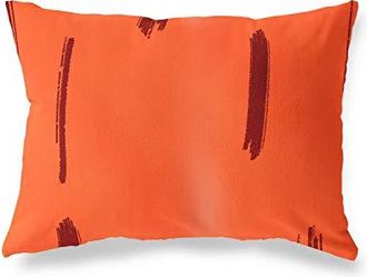 Bonamaison Le Jardin du Lin Kissenbezug Zierkissenbezug Orange-Bordeaux Kissenbezug, Für Bett, Auto, Sofa, Haus, Wohnzimmer, Schlafzimmer, Dekoration, 45x60 Cm -