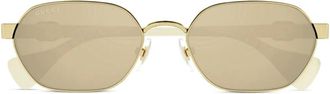 Gucci lunettes de soleil &agrave; plaque Double G - Or