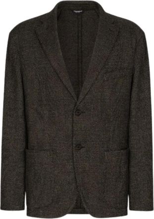 Dolce & Gabbana Homme, Vestes, Brun, Taille: M Prince of Wales Blazer