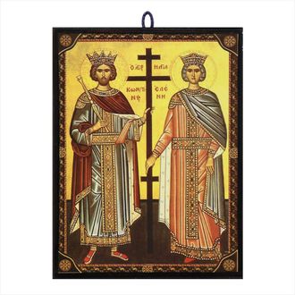 NKlaus Ikone Konstantin und Helena 9,7x13,5x1,2cm Christliche Ikone orthodox aus Griechenland 60017