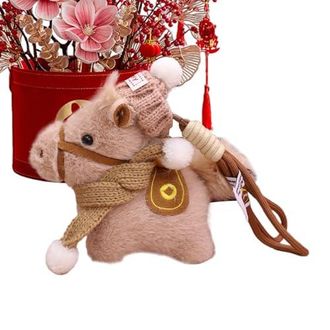 Generic Breloque de sac en peluche | Pendentif pour sac &agrave; main Ann&eacute;e du cheval 2026, porte-cl&eacute;s animaux en peluche douce | pour hommes, femmes, gar&ccedil;ons, fille