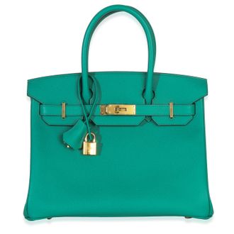 Herm&egrave;s Herm&egrave;s Epsom Birkin 30 Vert Jade GHW