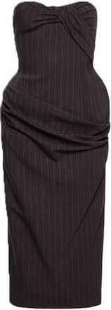 Magda Butrym Robe bustier &agrave; rayures en laine m&eacute;lang&eacute;e