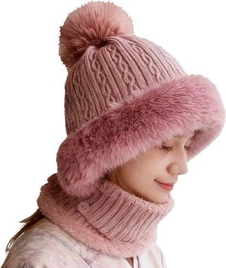 Generic Chapeaux dhiver pour femme | Couvre-visage coupe-vent - &Eacute;charpe &agrave; capuche et couvre-visage, pour femme, grand-m&egrave;re, voyage, randonn&eacute;e, cyclisme, ski, 