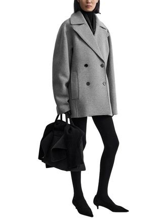 Toteme Rounded Peacoat Coat - Gray
