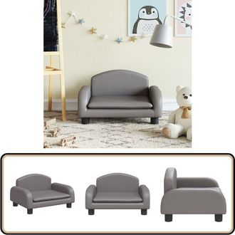 vidaXL Vidaxl - Canapé pour enfants gris 50x40x30 cm similicuir - Canapé Enfant - Canapé Bébé - Mobilier Enfant - Meubles Pour Enfants - Chaise Enfant